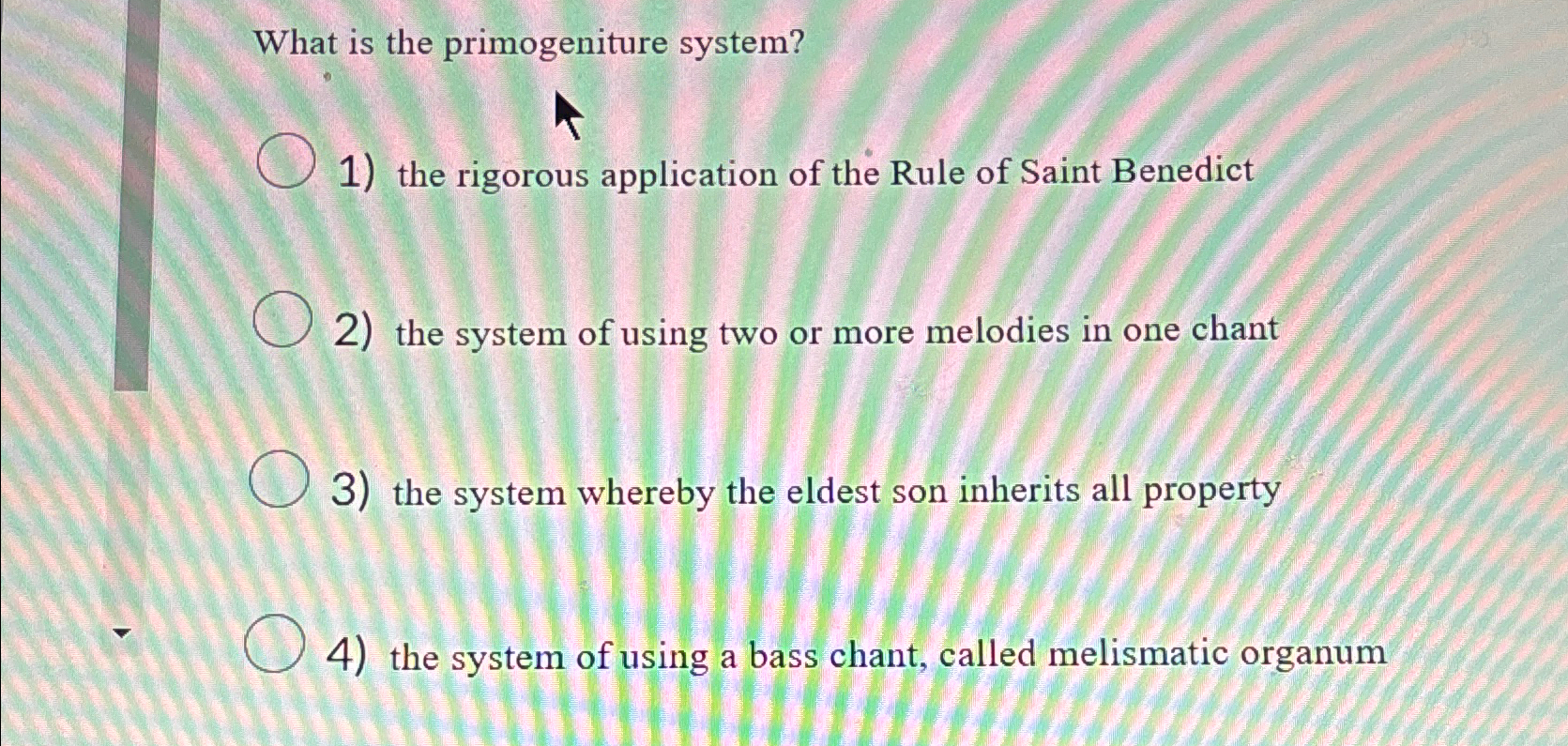 Solved What is the primogeniture system?the rigorous | Chegg.com
