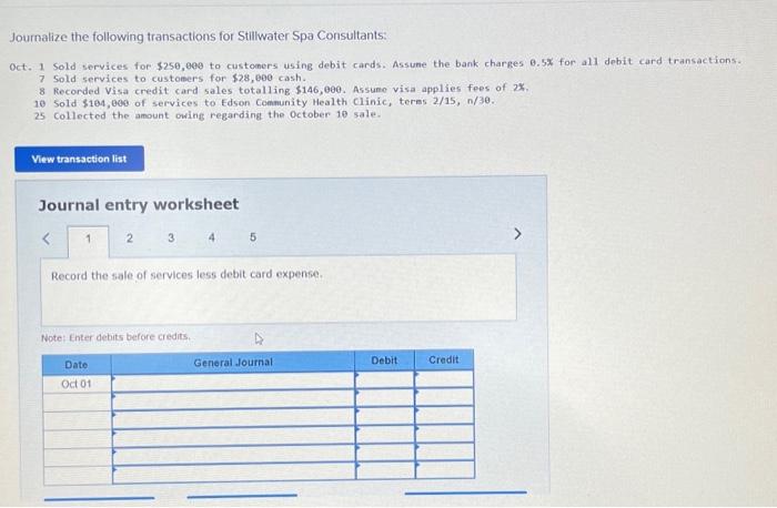 Solved Journalize the following transactions for Stillwater | Chegg.com