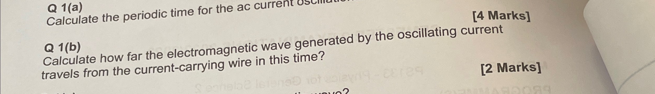 Solved Q 1(a) ﻿Calculate the periodic time for the ac | Chegg.com