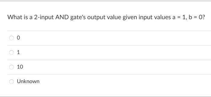 Solved What is a 2-input AND gate's output value given input | Chegg.com