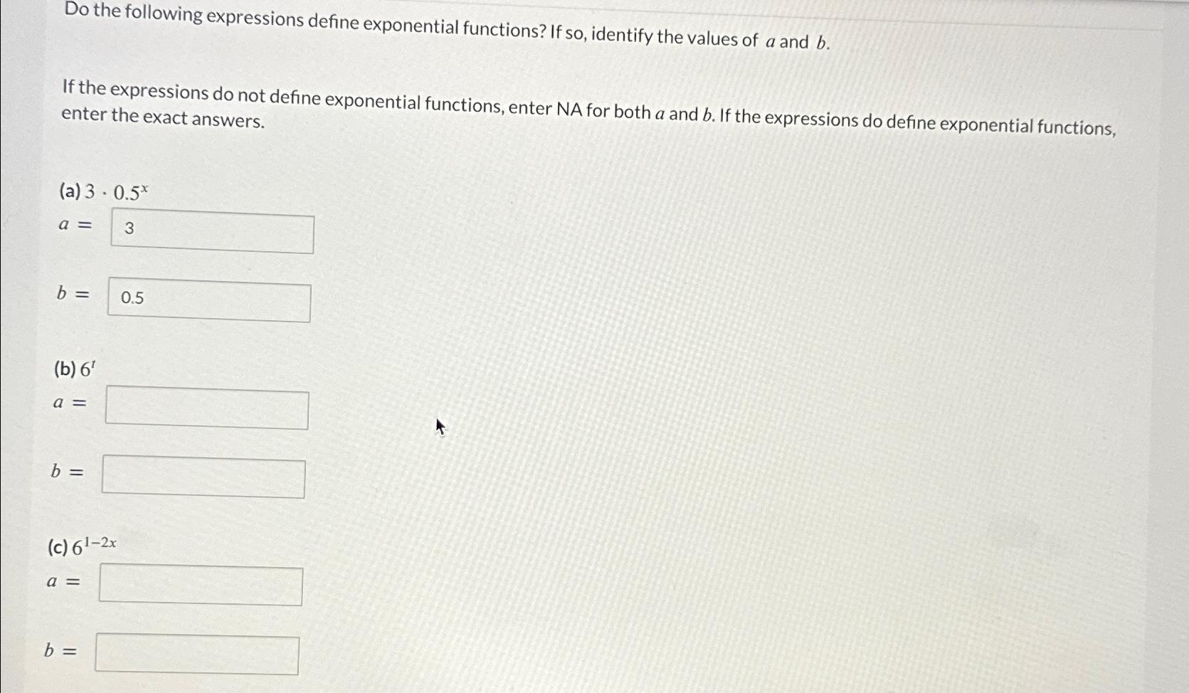 Solved Do the following expressions define exponential | Chegg.com