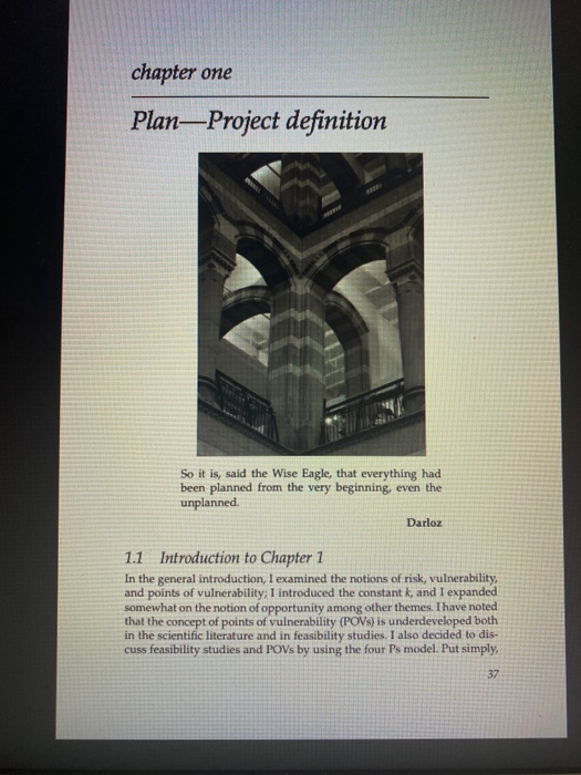 chapter one Plan—Project definition So it is, said | Chegg.com
