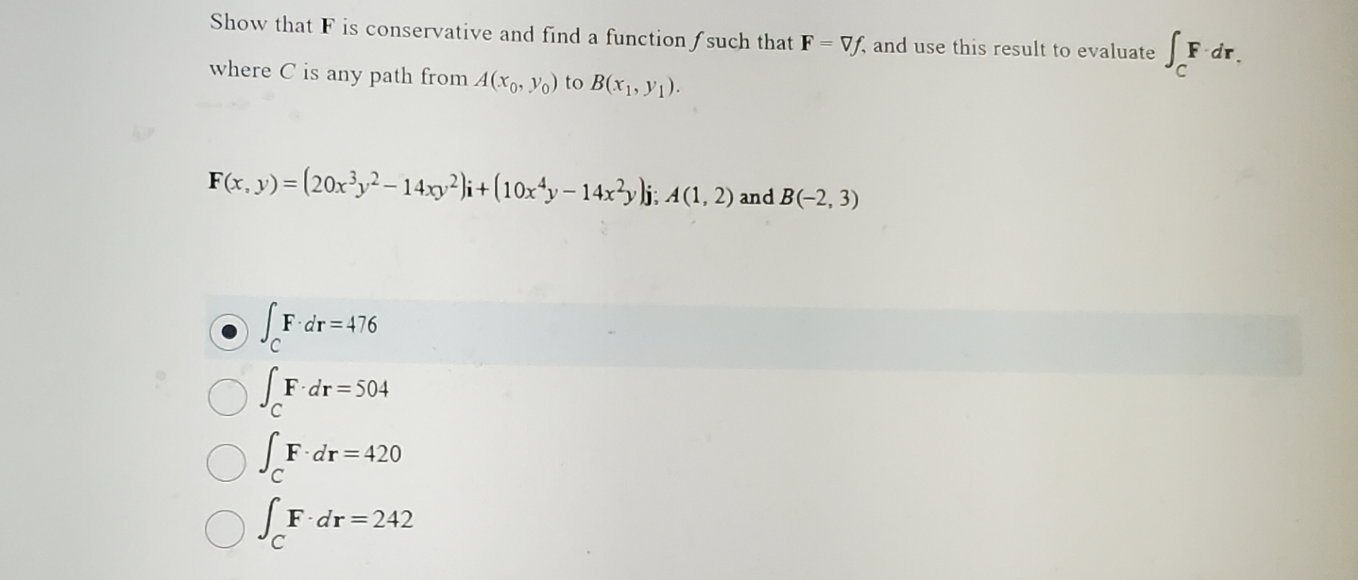 Solved Show that F ﻿is conservative and find a function f | Chegg.com