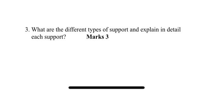 Solved 3. What are the different types of support and | Chegg.com