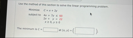 Use the method of this section to solve the linear | Chegg.com