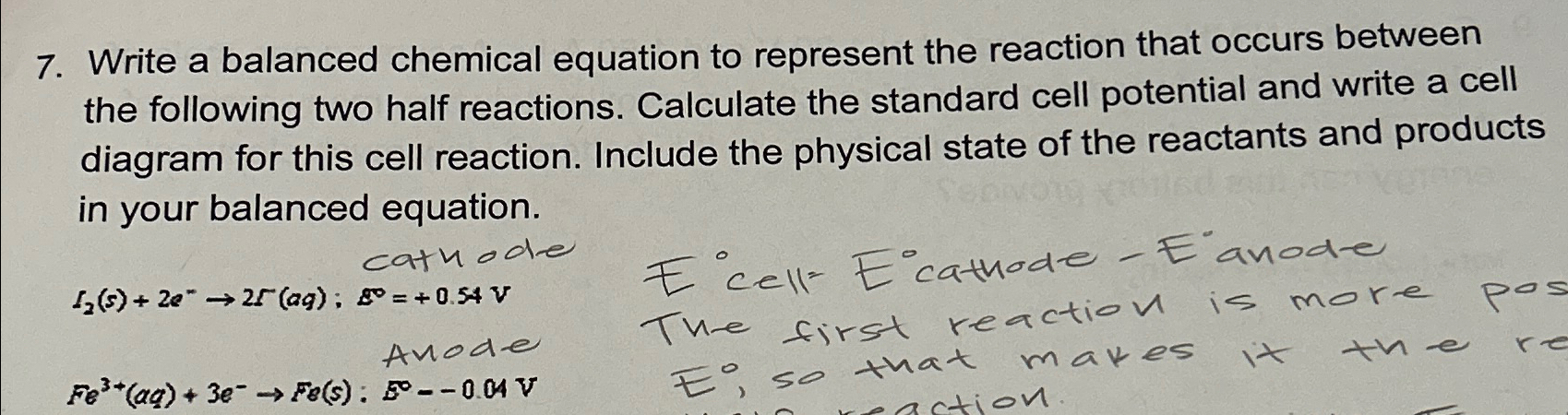 Solved Write a balanced chemical equation to represent the | Chegg.com