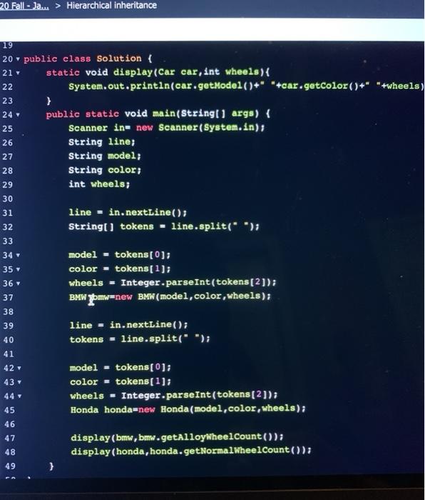 Solved Given a class Car, create two classes 'BMW' and | Chegg.com