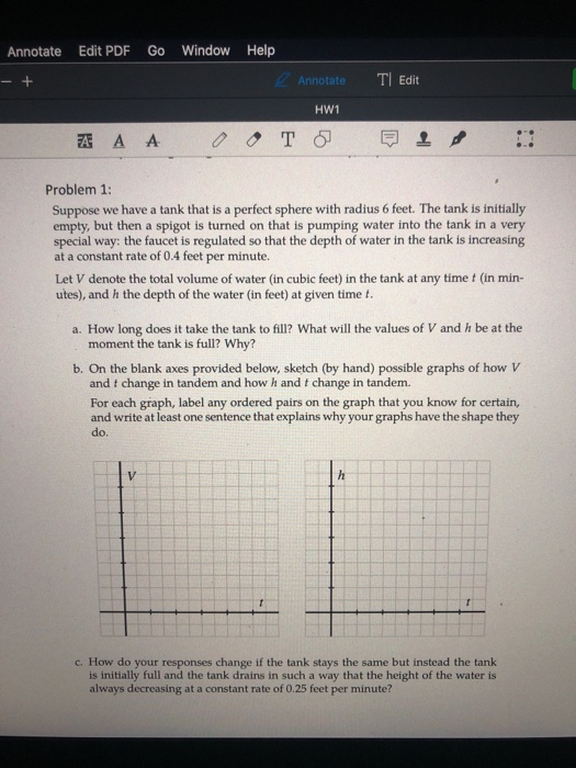 Solved Window Help Edit Pdf Go Annotate T Edit Annotate Hw1