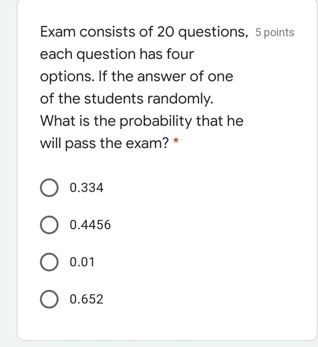 Solved Exam consists of 20 questions, 5 points each question | Chegg.com