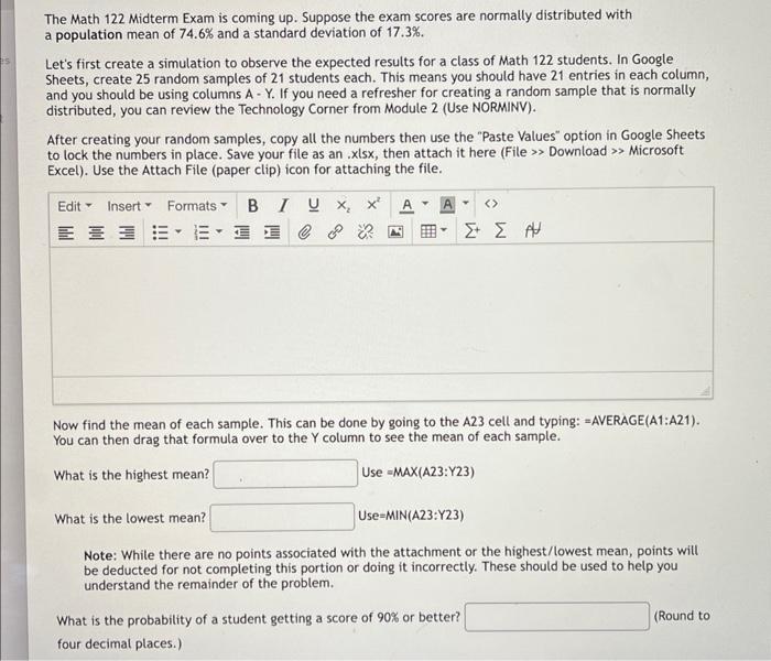 Solved The Math 122 Midterm Exam is coming up. Suppose the | Chegg.com
