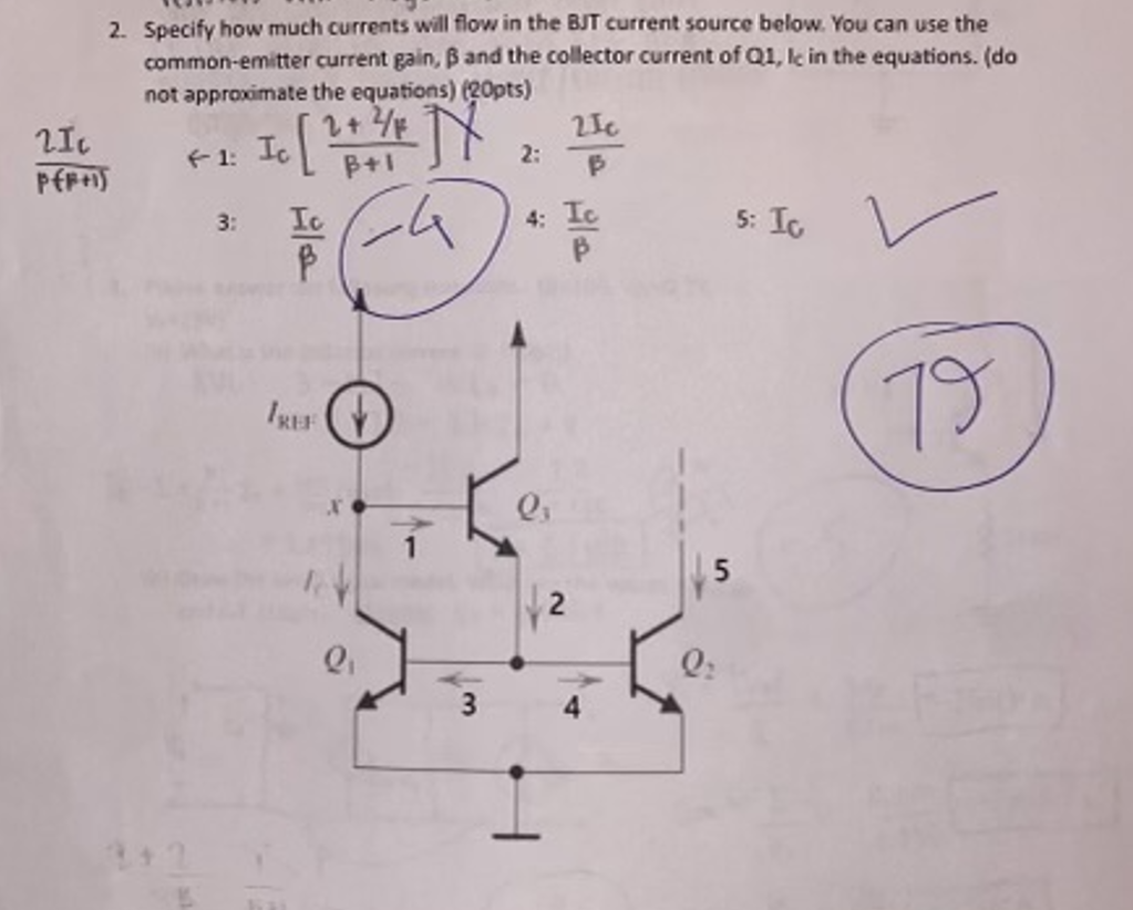 Solved Specify how much currents will flow in the BIT | Chegg.com