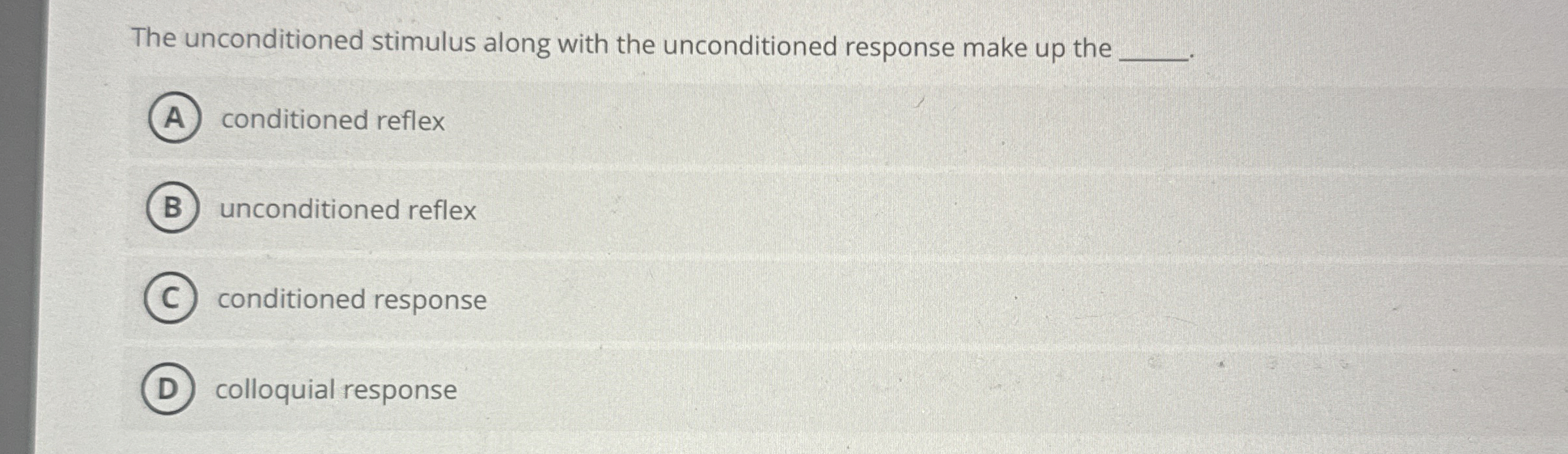 Solved The unconditioned stimulus along with the | Chegg.com