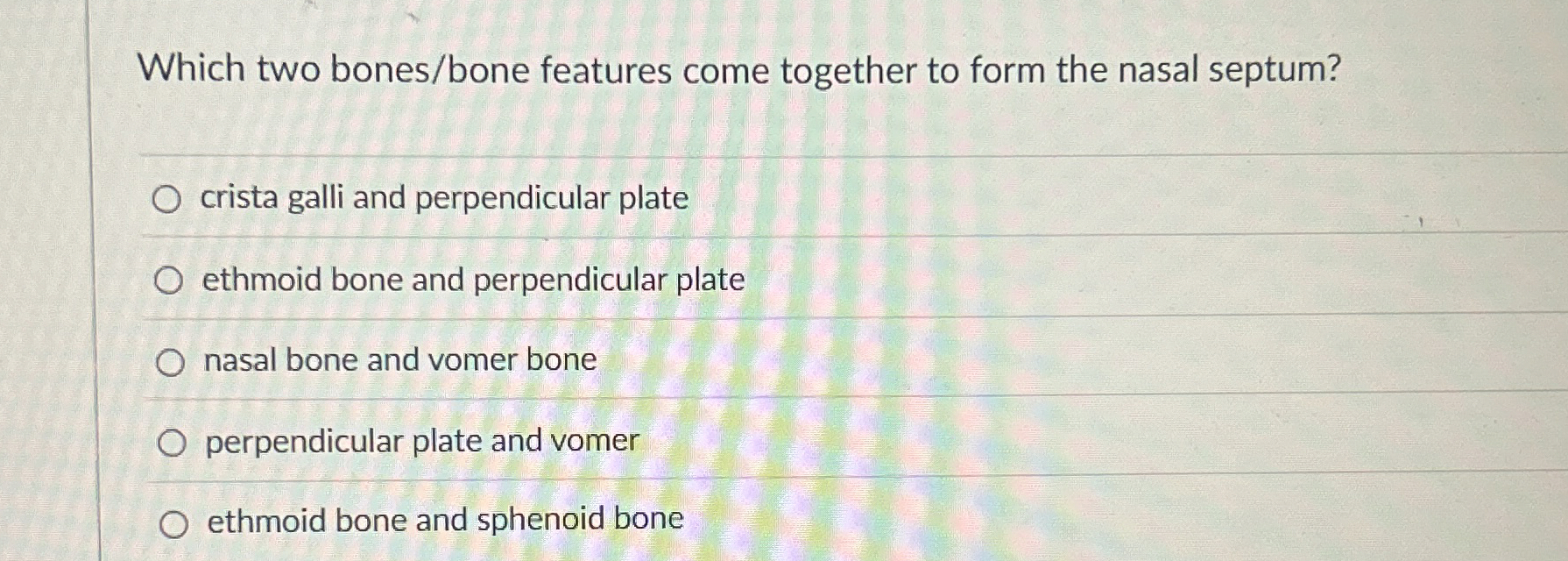 Solved Which two bones/bone features come together to form | Chegg.com