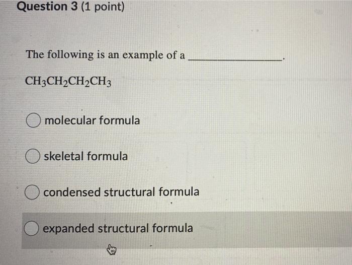 Solved The following is an example of a O molecular formula | Chegg.com