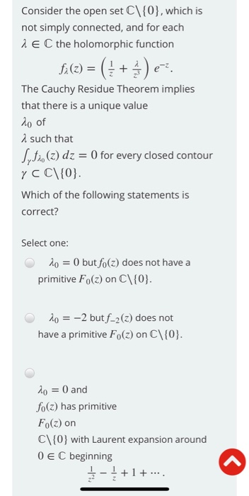 Solved Consider the open set C\{0}, which is not simply | Chegg.com
