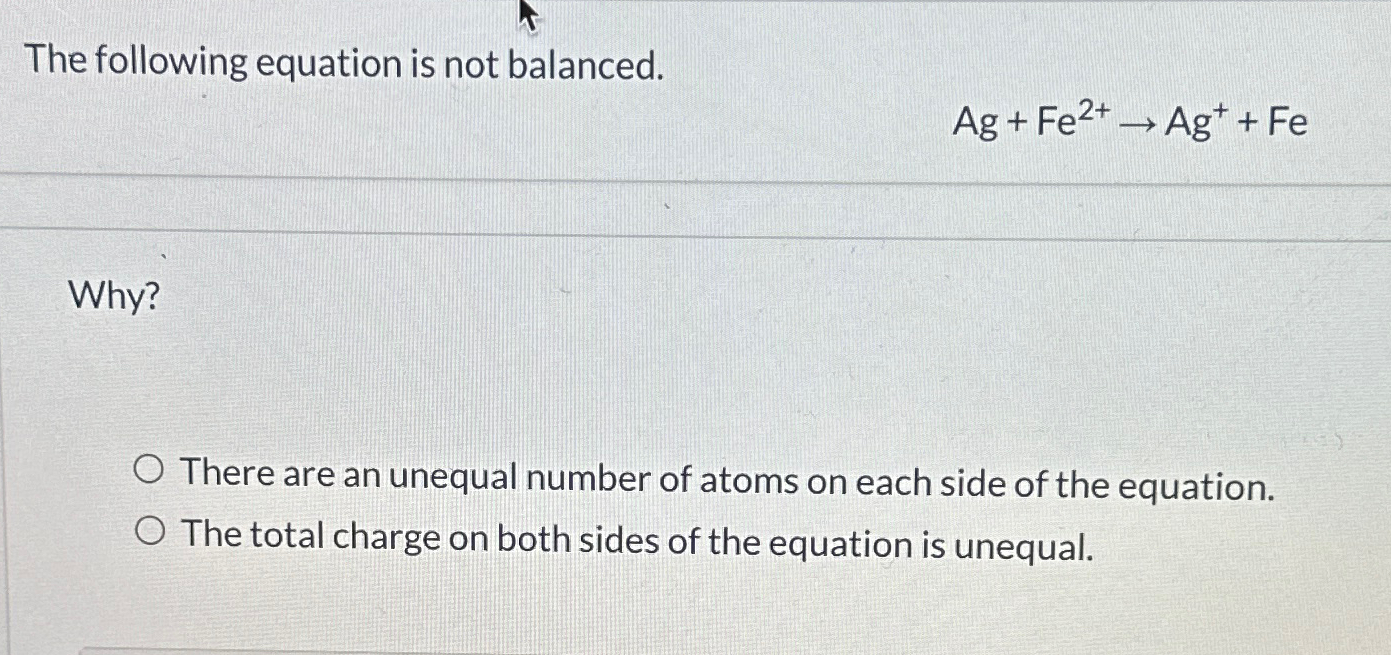 Solved The following equation is not | Chegg.com