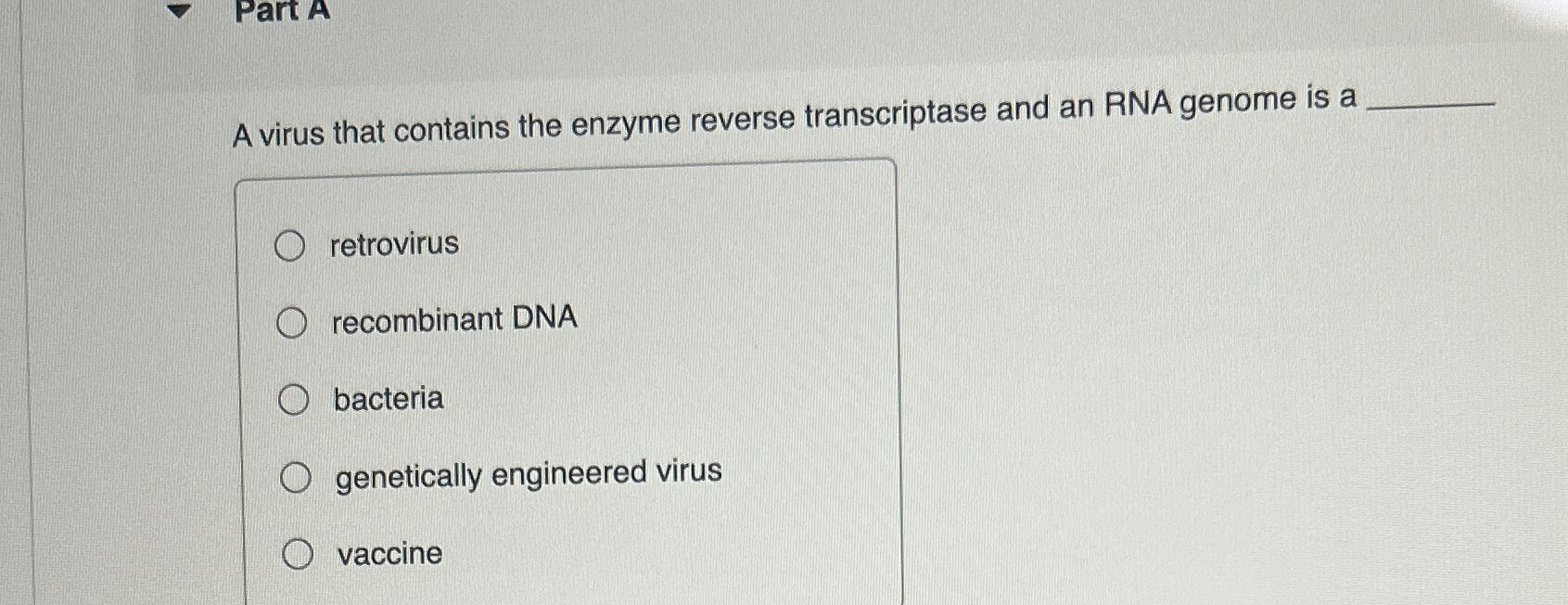 Solved A virus that contains the enzyme reverse | Chegg.com