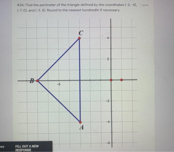 Solved #3A: Find the perimeter of the triangle defined by | Chegg.com