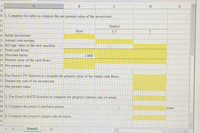 Solved 2. Complete the table to compute the net present | Chegg.com