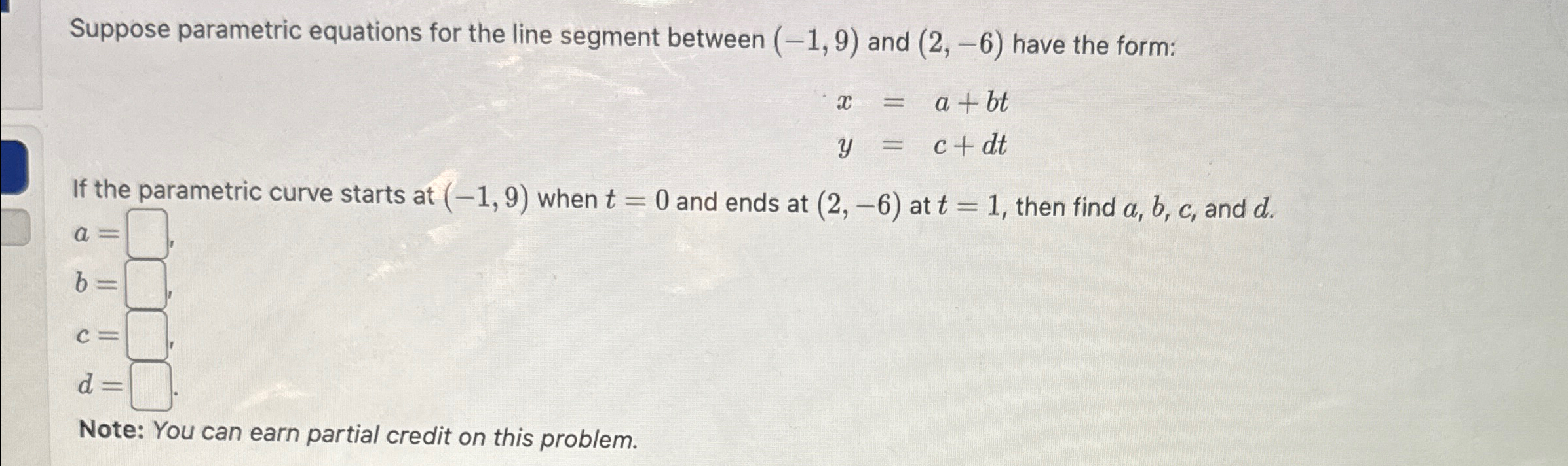 Solved Suppose parametric equations for the line segment | Chegg.com