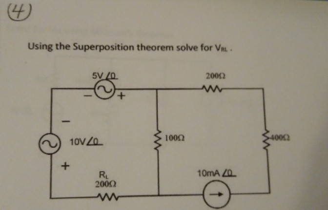 Solved Using the Superposition theorem solve for Va. 5V 70 | Chegg.com