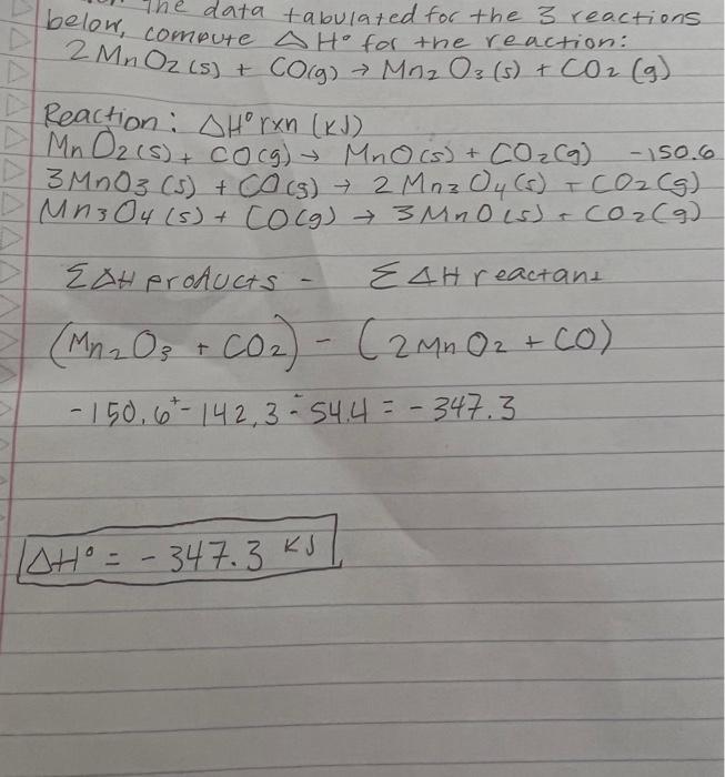 below, come data tabulated for the 3 reactions 2Mc | Chegg.com