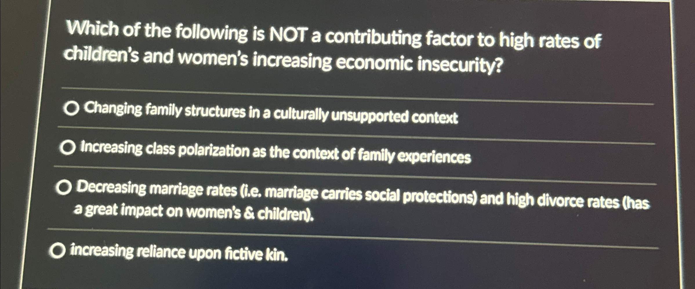 Solved Which of the following is NOT a contributing factor | Chegg.com