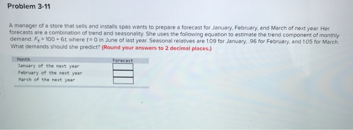 Solved Problem 3-11 A manager of a store that sells and | Chegg.com