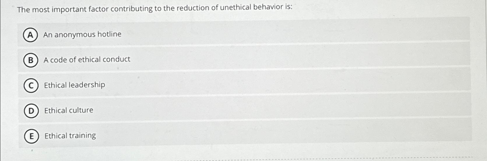 Solved The most important factor contributing to the | Chegg.com
