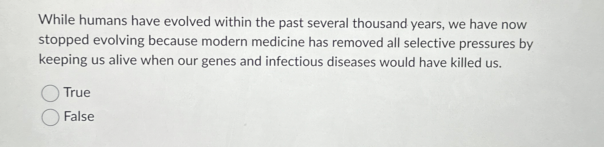 Solved While humans have evolved within the past several | Chegg.com