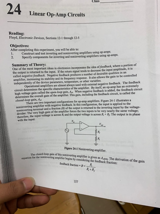 Solved Class 24 L4 Linear Op-Amp Circuits Lin Reading: | Chegg.com