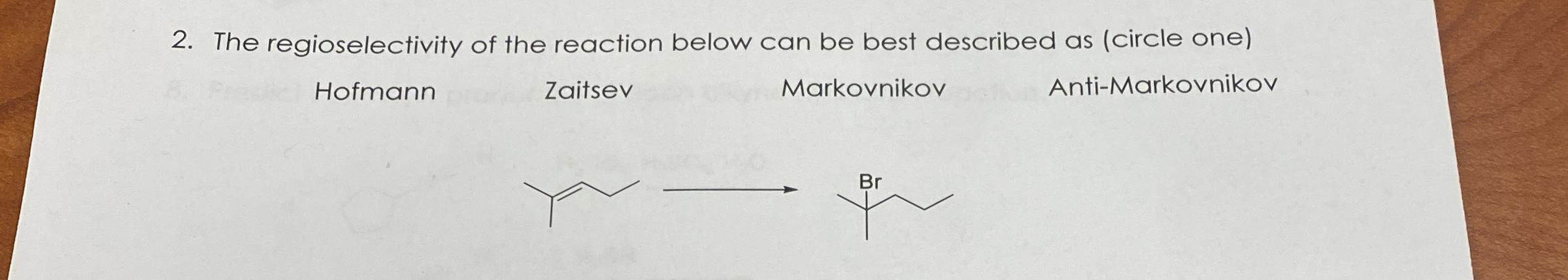 Solved The regioselectivity of the reaction below can be | Chegg.com