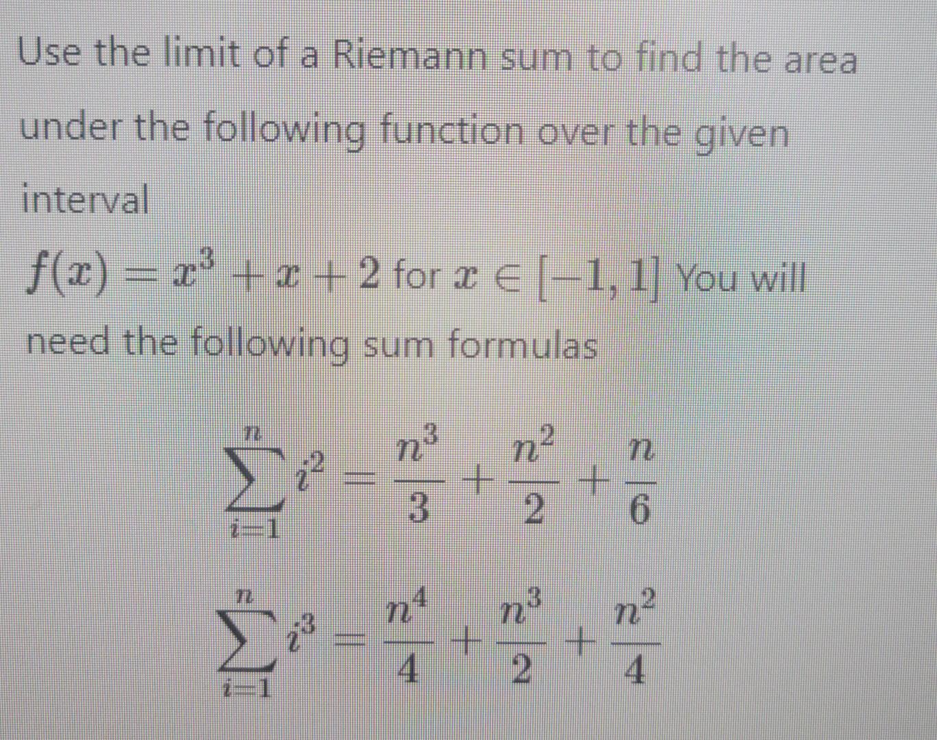 Solved Use the limit of a Riemann sum to find the area under | Chegg.com