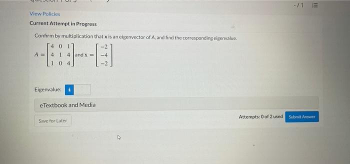 Solved -/1 View Policies Current Attempt in Progress Confirm | Chegg.com