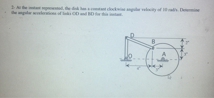 Solved 2- At the instant represented, the disk has a | Chegg.com