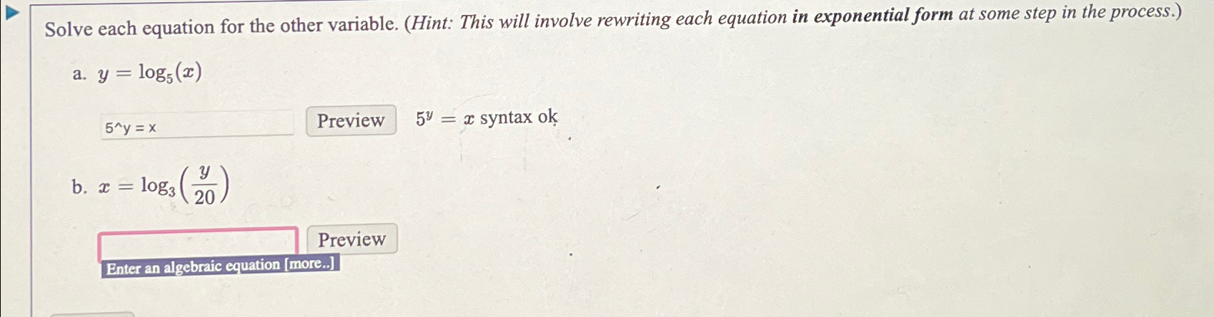 Solved Solve each equation for the other variable. (Hint: | Chegg.com