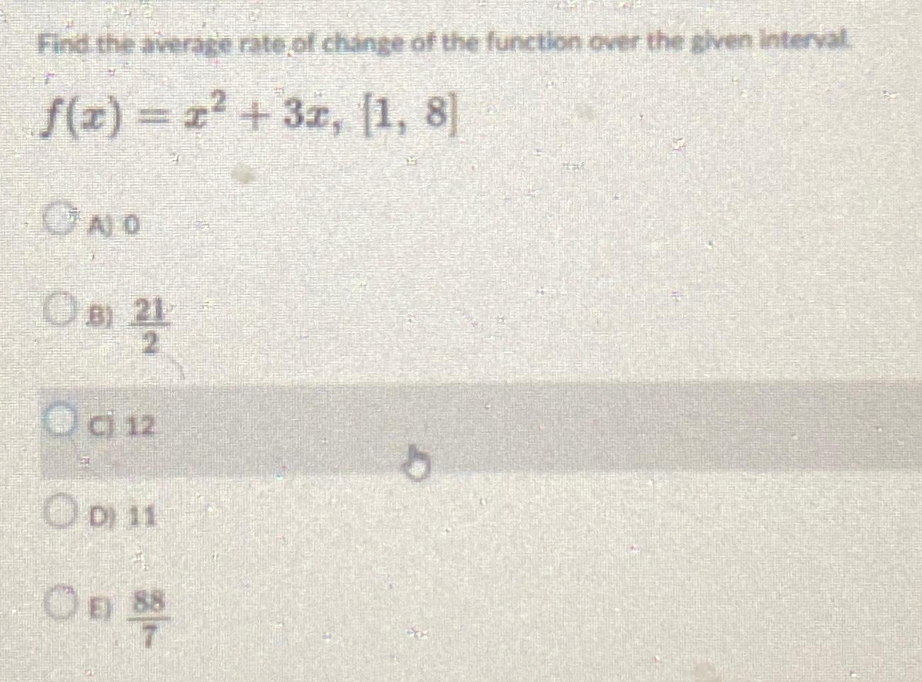 Solved Find the average rate of change of the function over | Chegg.com