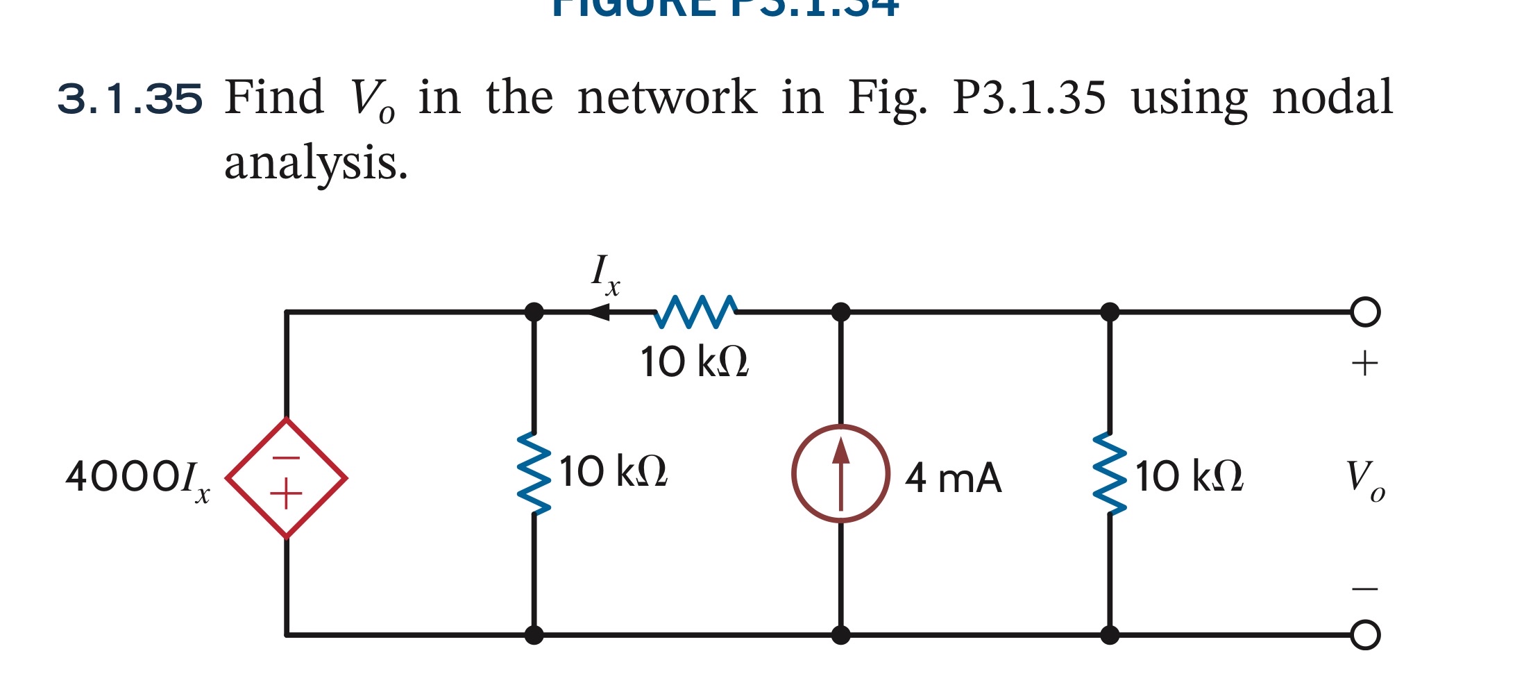 Solved 3.1.35 ﻿Find Vo ﻿in the network in Fig. P3.1.35 | Chegg.com