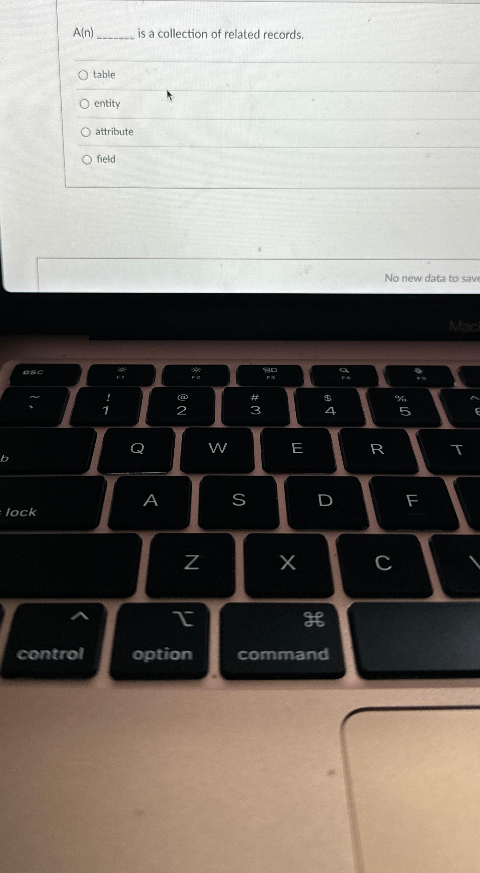 Solved A(n) ﻿is a collection of related | Chegg.com