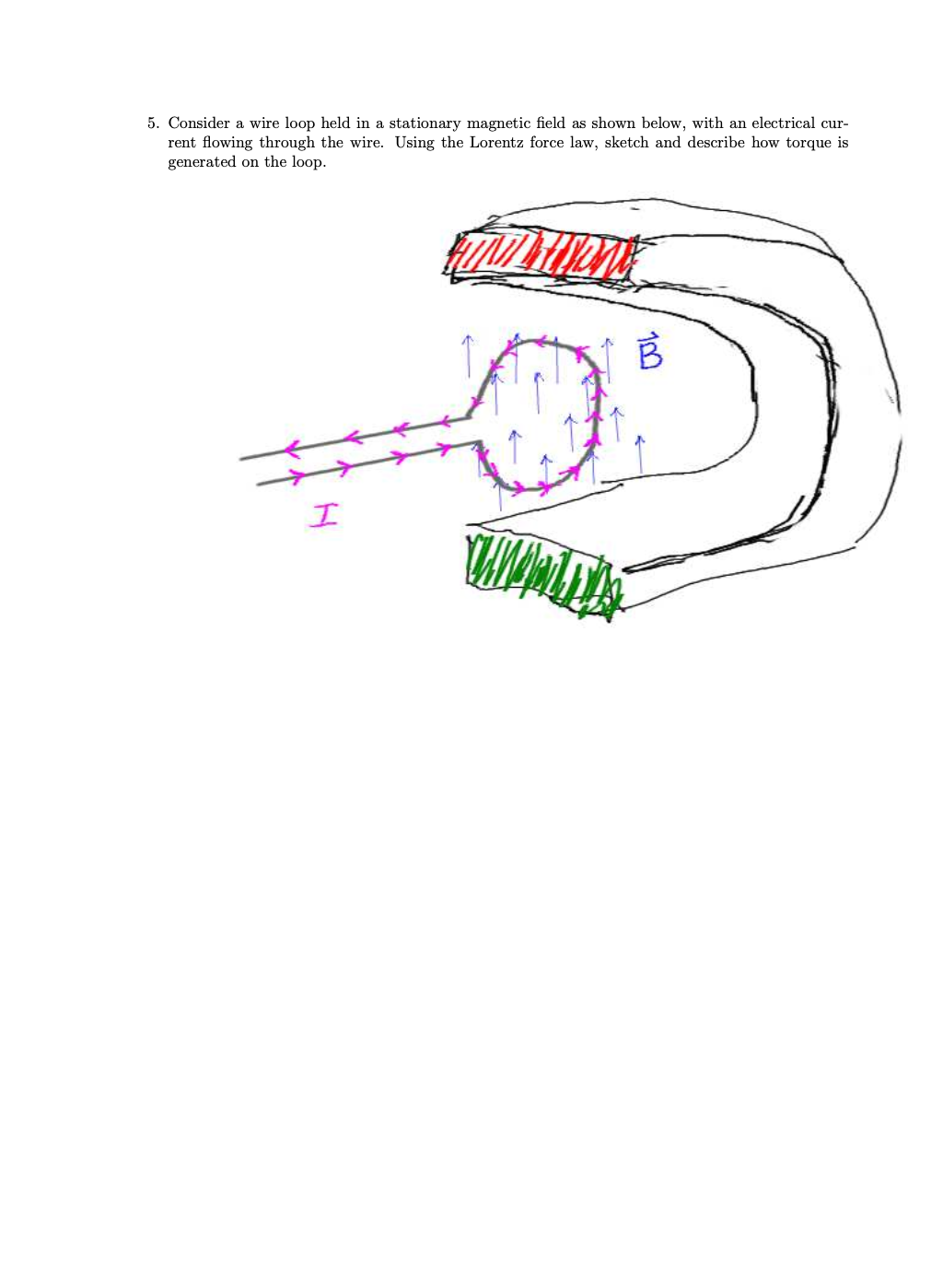 Solved 5. ﻿Consider a wire loop held in a stationary | Chegg.com