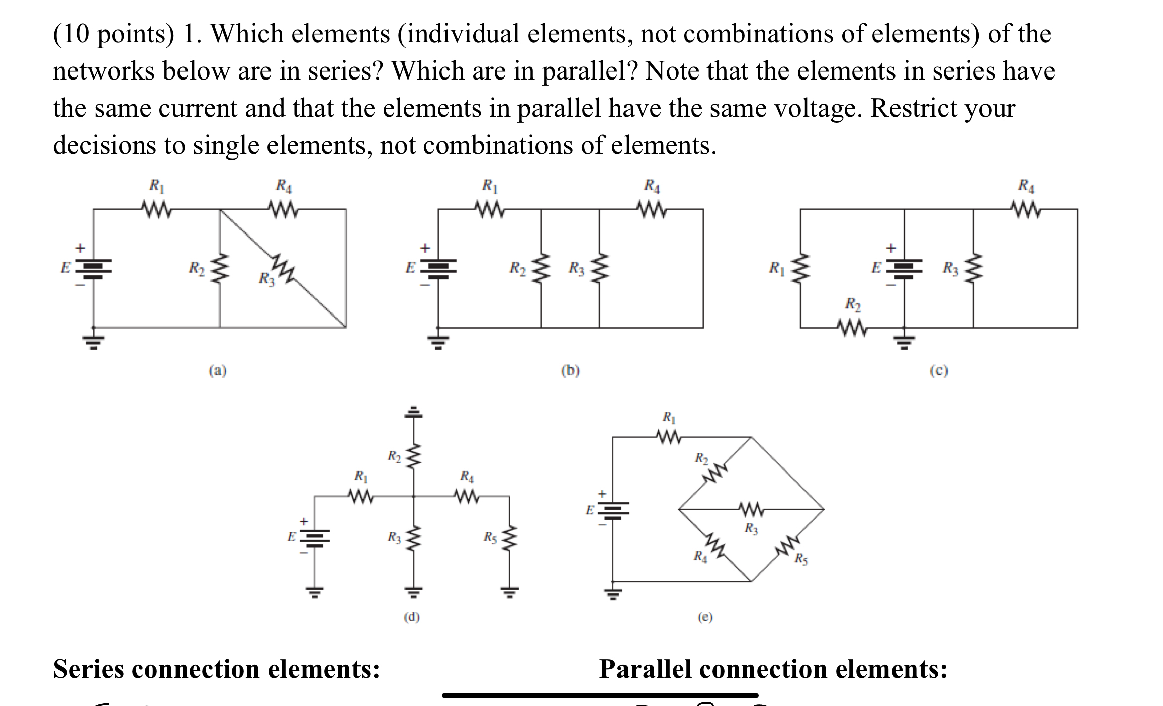 Solved (10 ﻿points) 1. ﻿Which elements (individual elements, | Chegg.com
