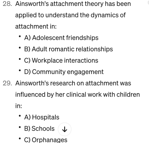 Solved Ainsworth's attachment theory has been applied to | Chegg.com