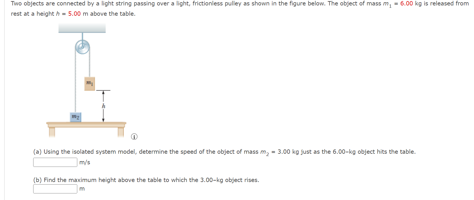 Solved Two Objects Are Connected By A Light String Passing 8401