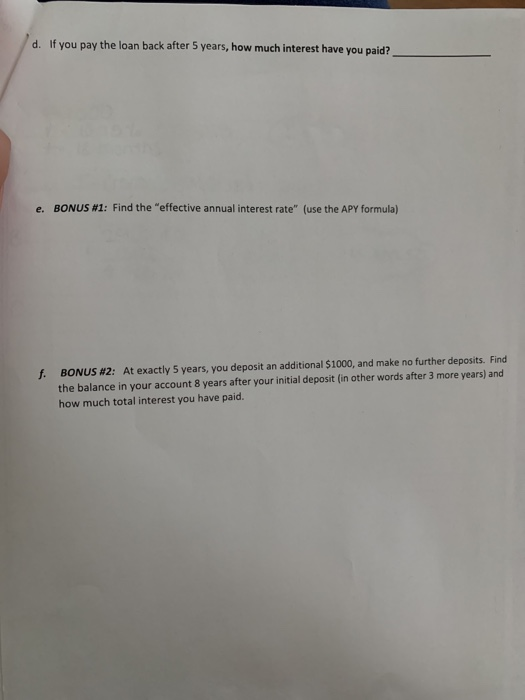 Solved Simple & Compound Interest Assignment Name: Show all | Chegg.com