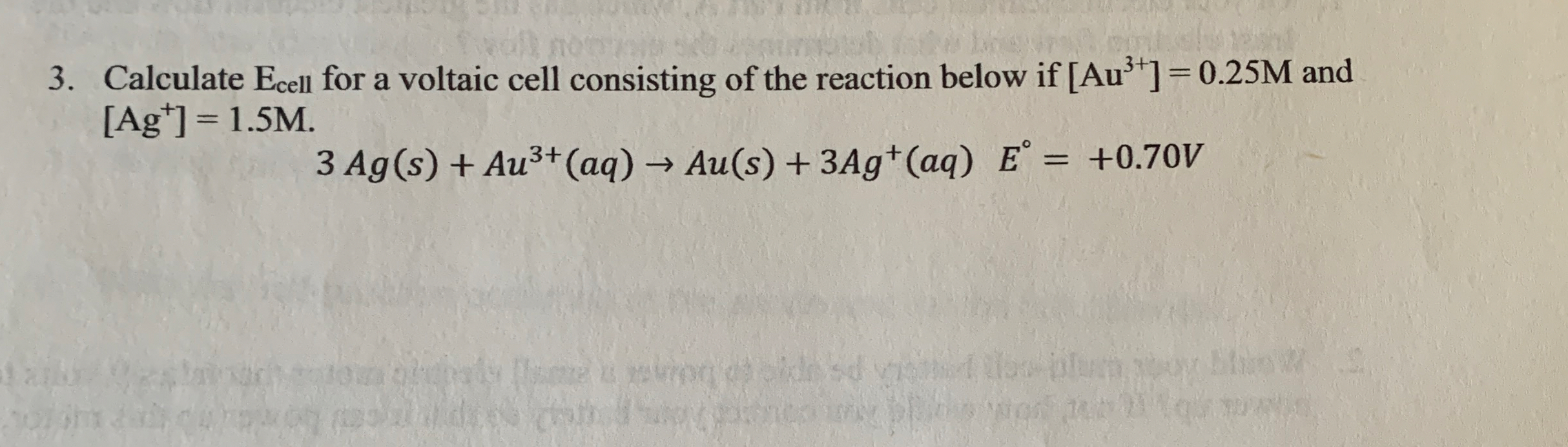 Solved Calculate Ecell ﻿for A Voltaic Cell Consisting Of
