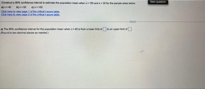 Solved Next question Construct a 96% confidence interval to | Chegg.com