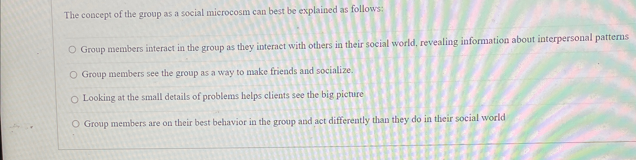 Solved The concept of the group as a social microcosm can | Chegg.com