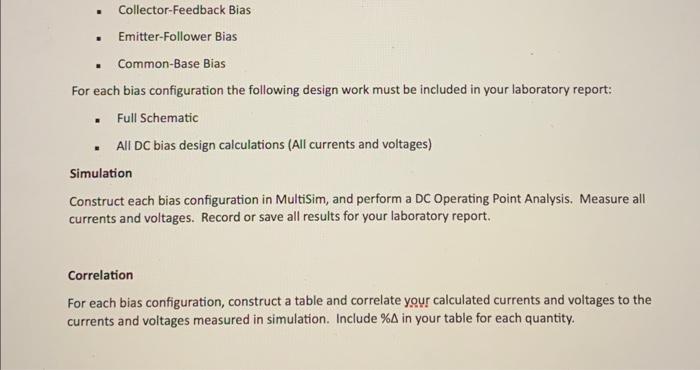 Solved Gotta find the collector feedback bias, emitter | Chegg.com