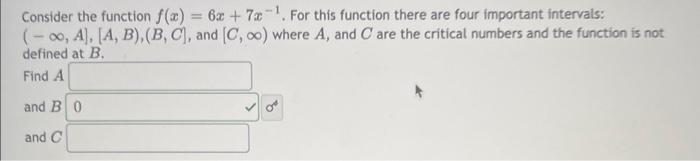 Solved Consider the function f(x)=6x+7x−1. For this function | Chegg.com