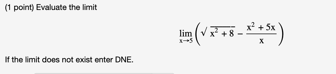 Solved (1 ﻿point) ﻿Evaluate the | Chegg.com